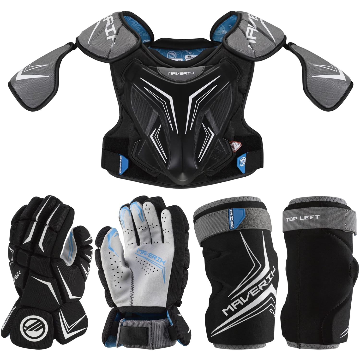 Maverik Charger Lacrosse Starter Kit - Gloves, Shoulder Pads & Arm Pad