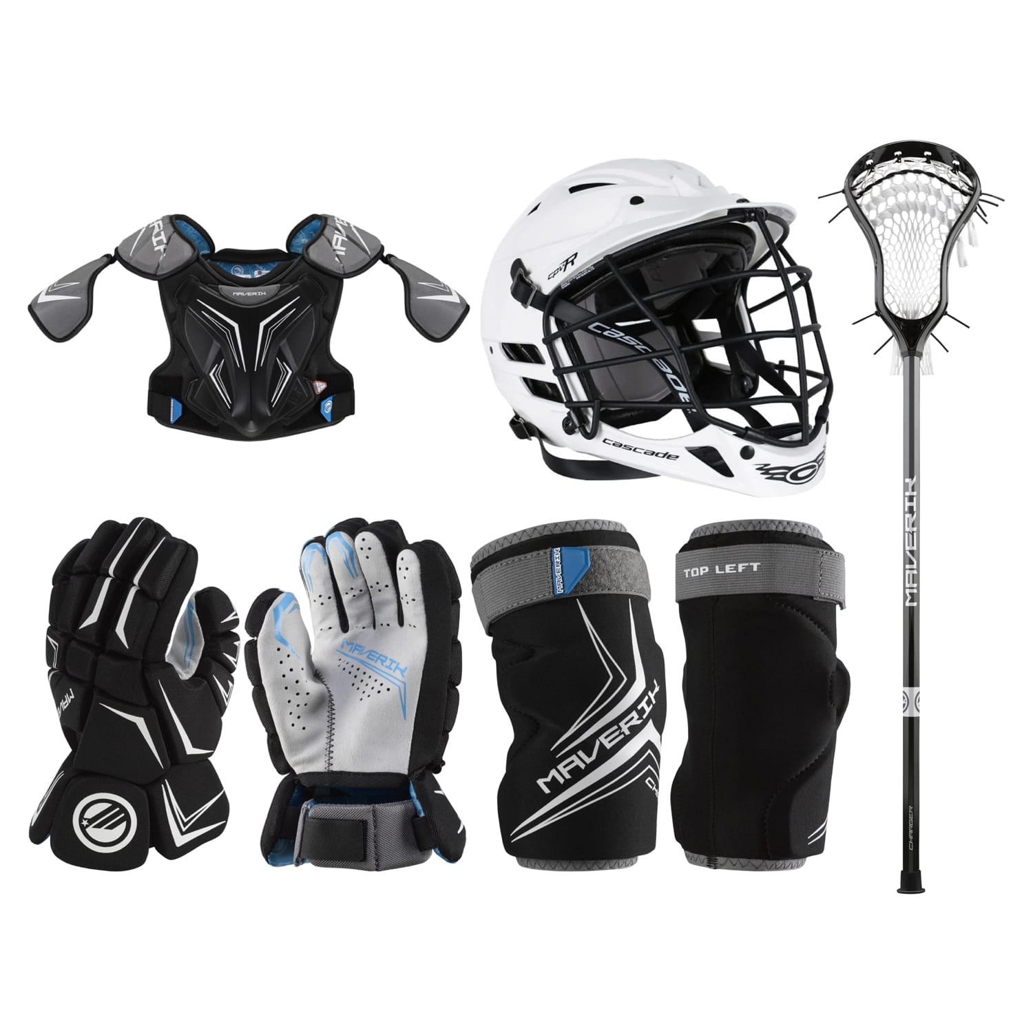 Maverik Charger Lacrosse Starter Kit - Gloves, Shoulder Pads, Arm Pads