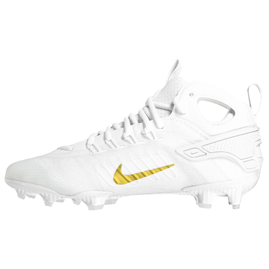 Nike Huarache 9 Elite Mid Lax White/Gold Lacrosse Cleats