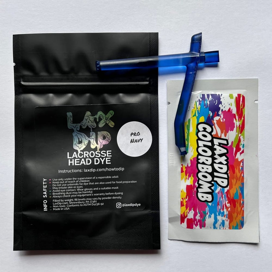 LaxDip Dye PRO Series with Colorbomb Lacrosse Head Powder Dye