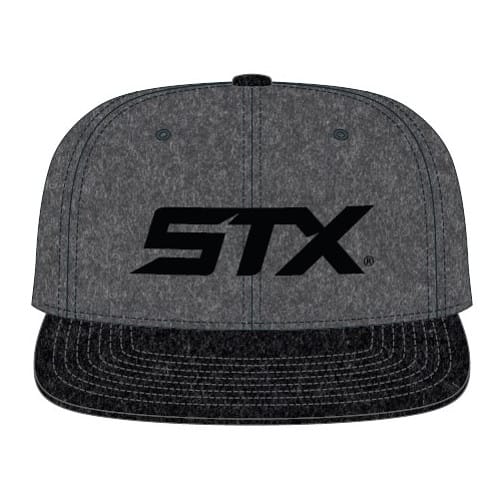 STX Melton Wool Grey/Black Snapback Lacrosse Hat Cap