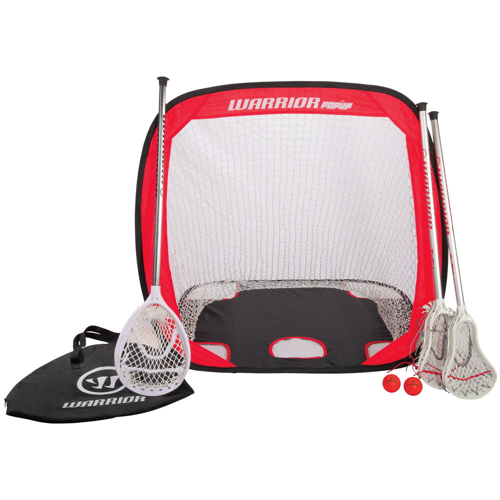 Warrior Mini Lacrosse Pop-Up Set with Goal, Sticks, & Balls
